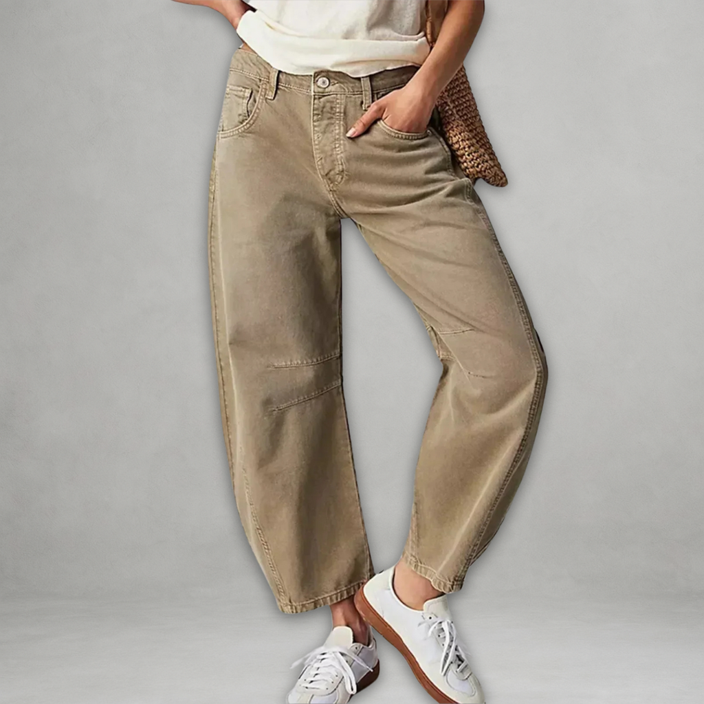 Damen Baggy Jeans Weites Bein Modisch - Roborro